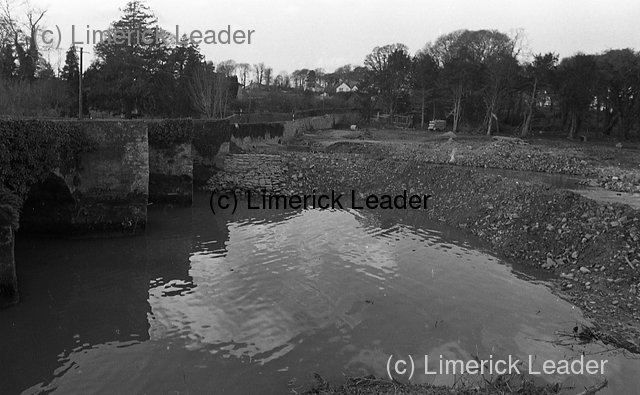 Adare work on river bank and bridge March 1976 | From Limerick With Love