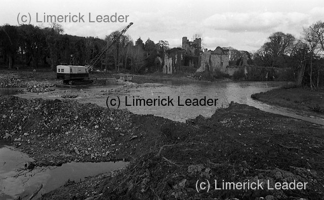 Adare work on river bank and bridge March 1976 | From Limerick With Love