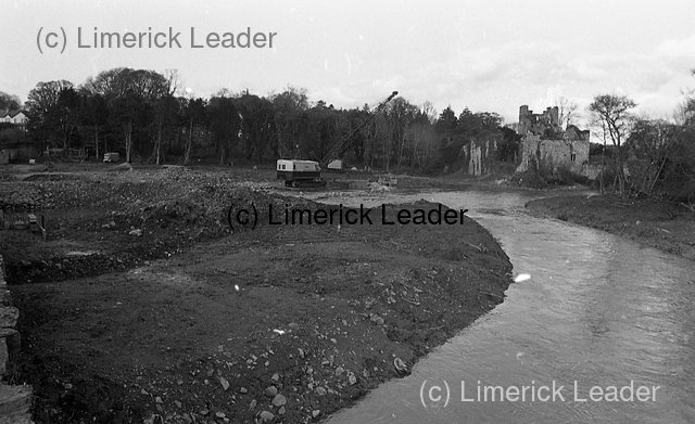 Adare work on river bank and bridge March 1976 | From Limerick With Love